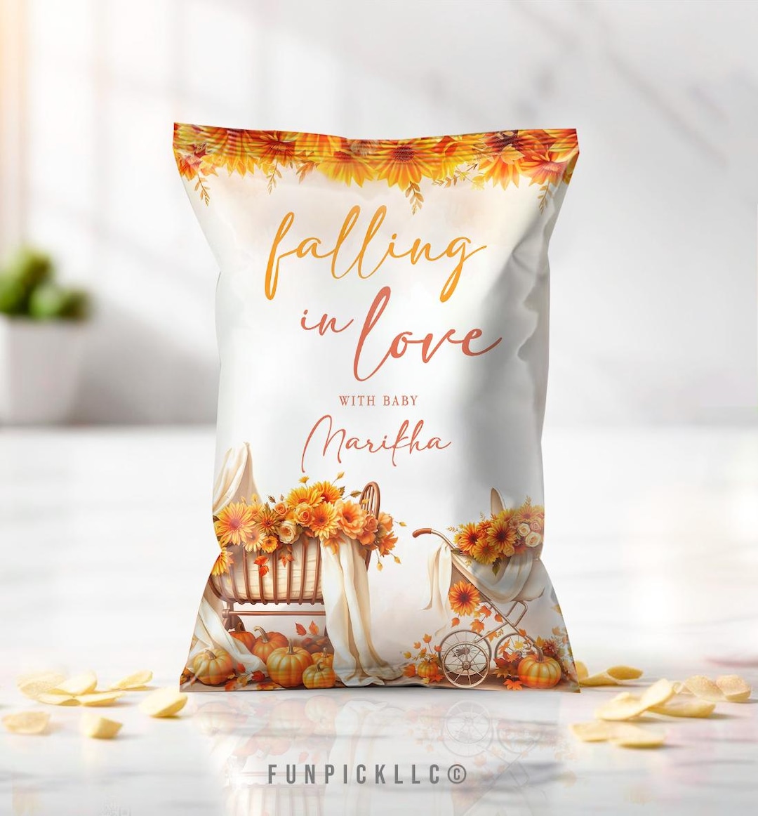 Fall Baby Shower Chip Bag Wrapper: Sunflower Theme (digital Download ...