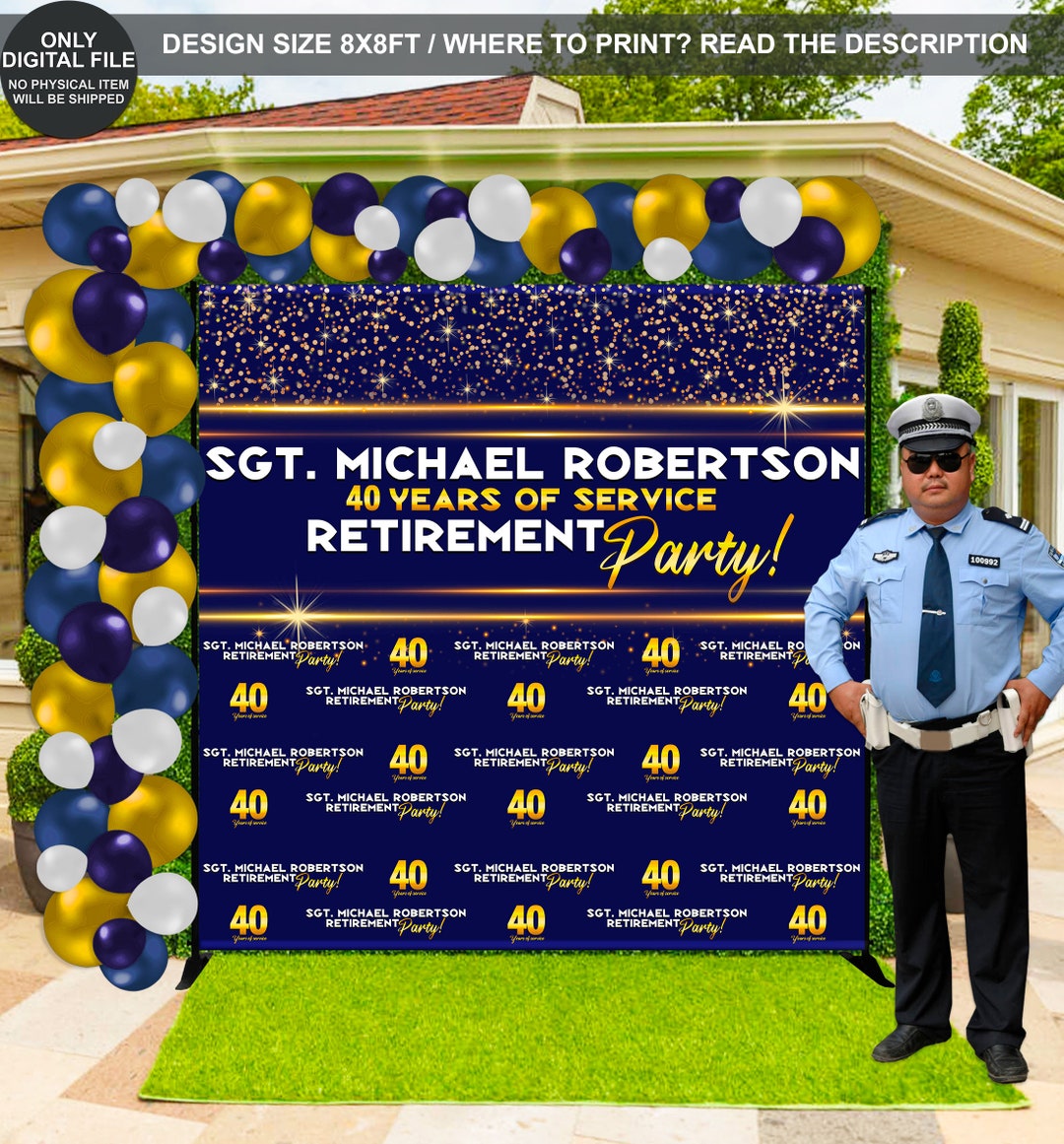 DIGITAL FILE Retirement Backdrop Retirement Banner Retirement Party ...