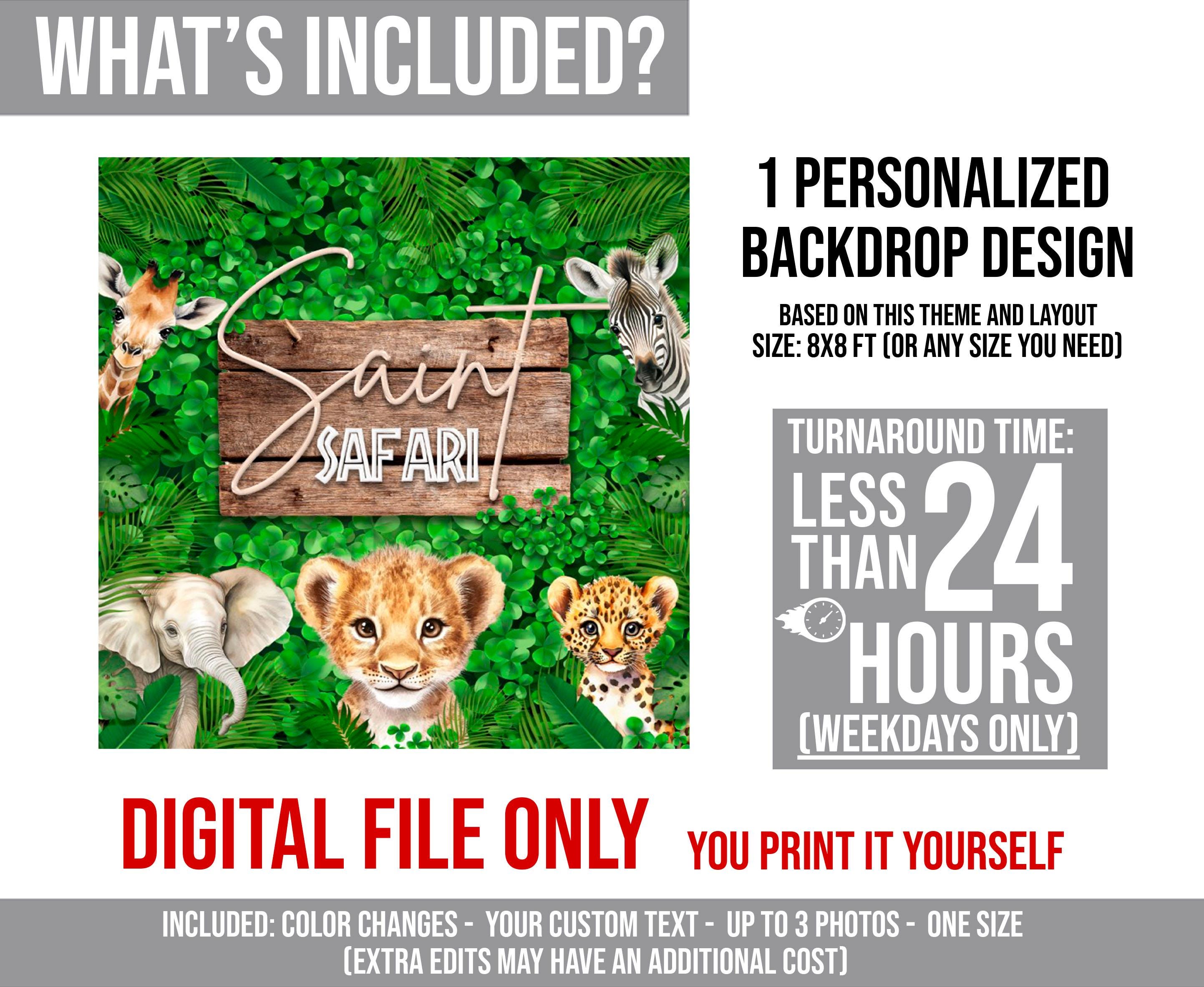 Safari Backdrop: Jungle Banner (digital Download) - JUN04 - Etsy