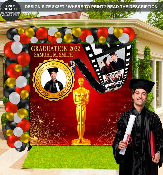 DIGITAL FILE Hollywood Graduation Backdrop Red Carpet | Etsy