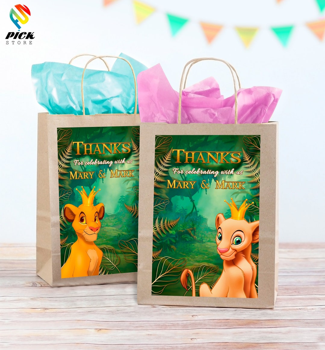 DIGITAL FILE Lion King Bag Decor Lion King Gift Bag Lion King Favor Bag ...