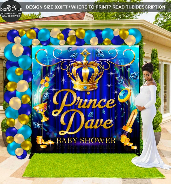 Little Prince Baby Shower Backdrop Royal Prince Baby Shower Backdrop