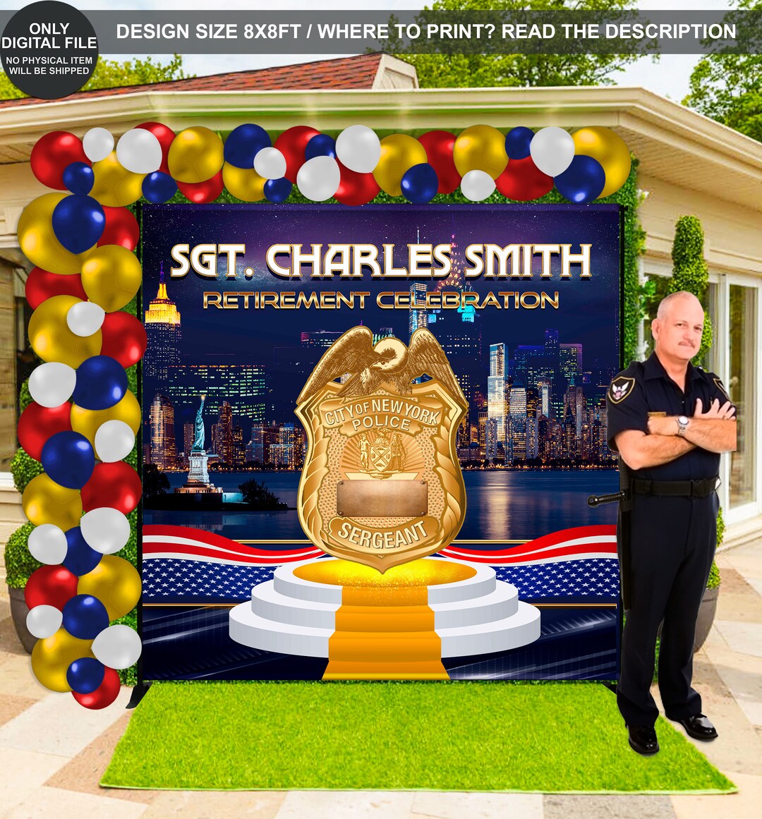 DIGITAL FILE Retirement Backdrop Retirement Banner Retirement Party ...