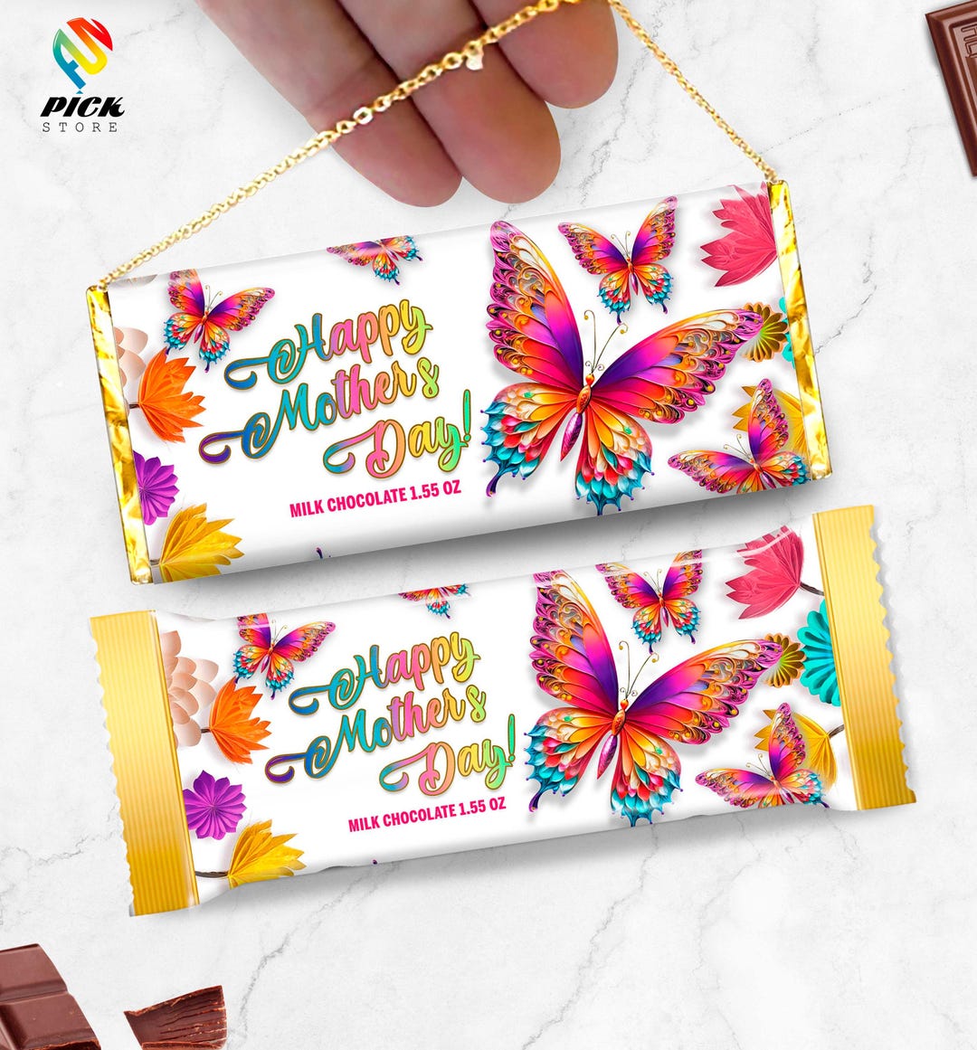 Mother's Day Butterfly Candy Wrappers Flowers Candy Bar Mother's ...
