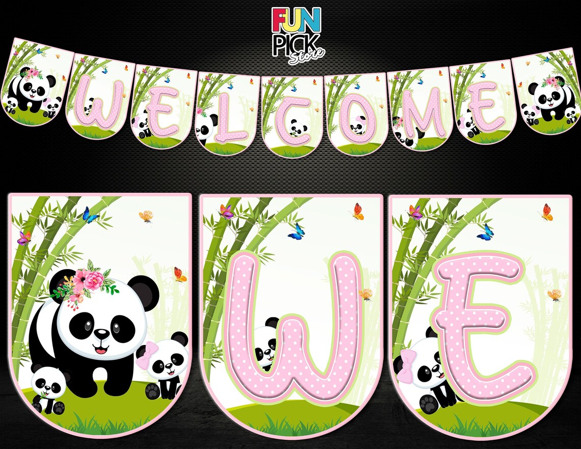 DIGITAL Panda Bear Baby Shower Panda Banner Panda - Etsy
