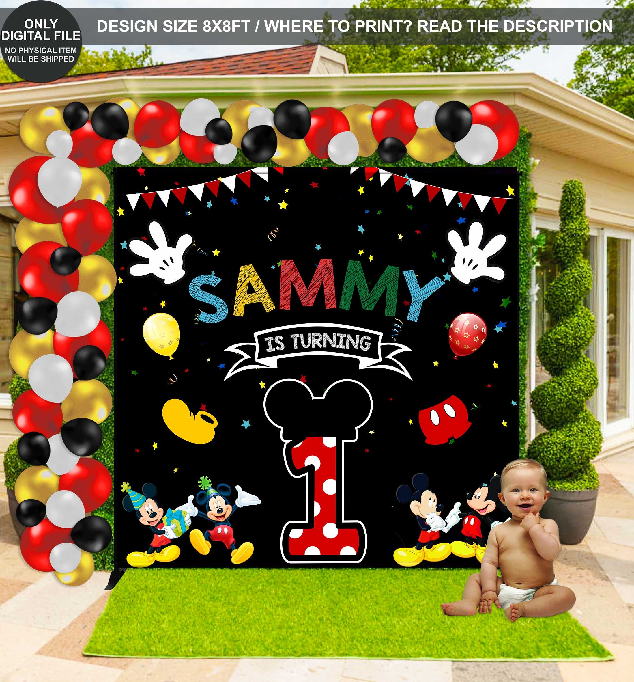 DIGITAL FILE Mickey Mouse Backdrop Mickey Mouse Banner - Etsy