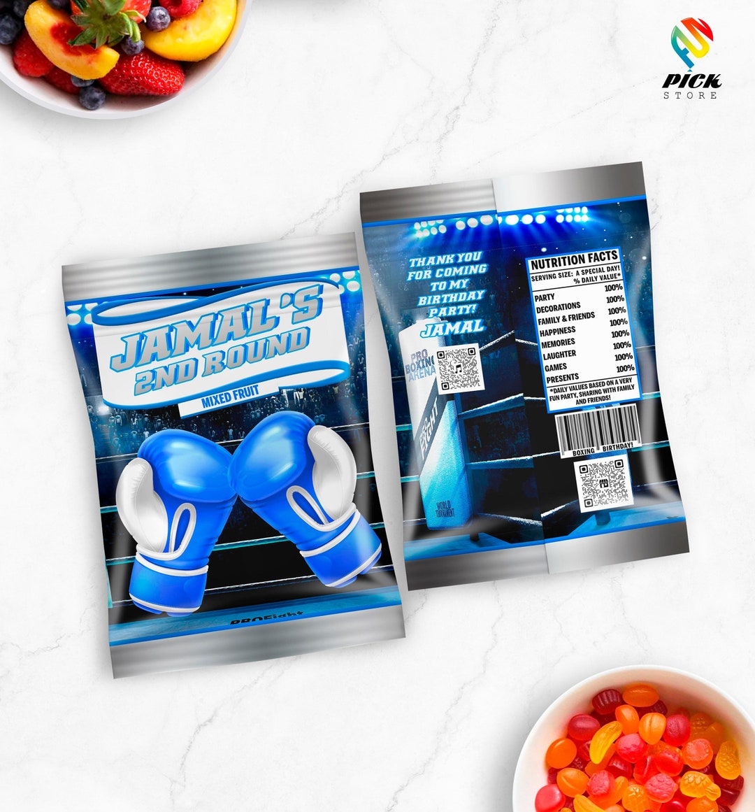 Boxing Fruit Snack Wrapper Little Champ Candy Wrappers Boxing Ring ...