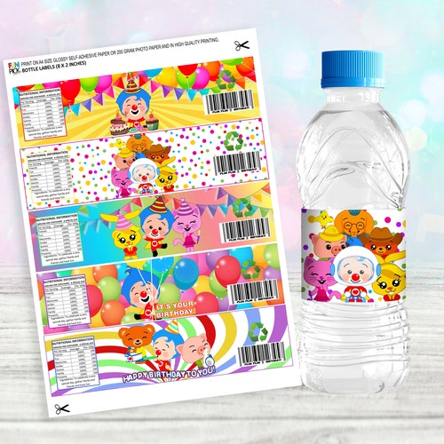 Plim Plim Birthday Plim Plim Water Bottle Labels Plim Plim Printable ...