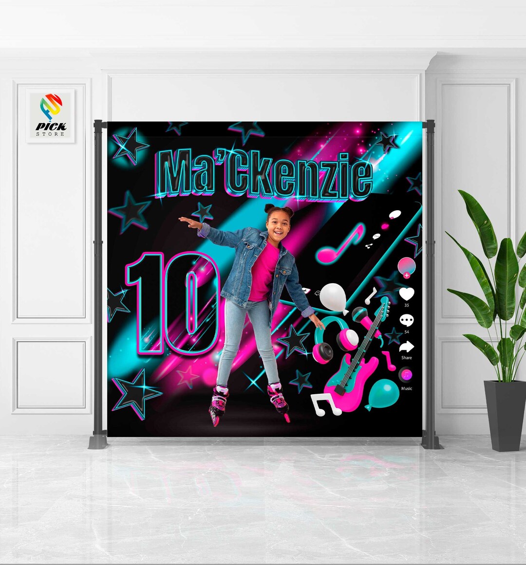 Musical Social Media Backdrop Musical Banner Music Theme Party Social ...