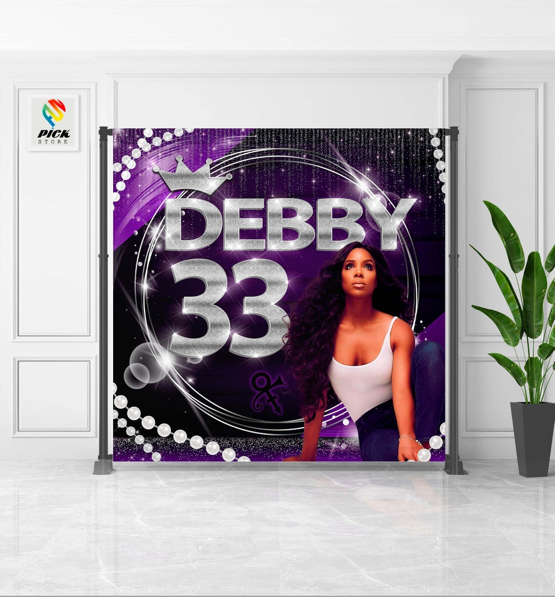 Purple and Silver Backdrop | Luxurious Banner | Classy Party Backdrop ...