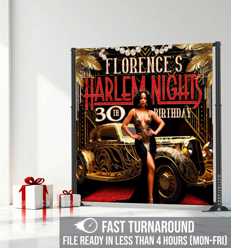 Harlem Nights Birthday Banner: Roaring 20s Photo Backdrop (digital ...