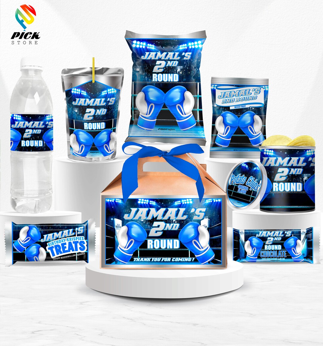 Boxing Party Bundle: Editable Favor Wrappers (DIY File) - BOX030 - Etsy