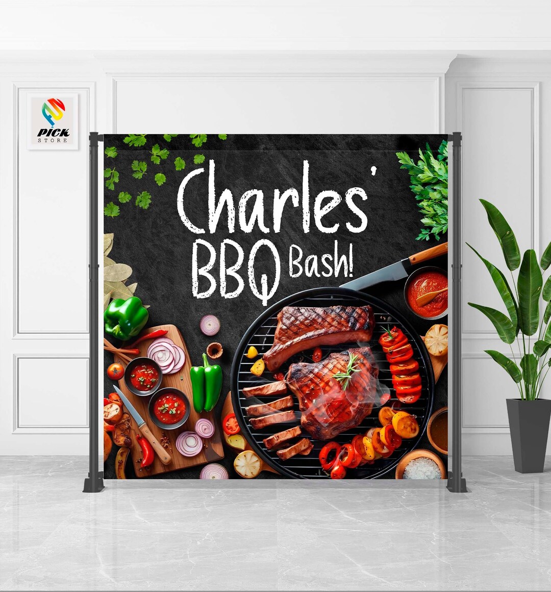 Custom BBQ Backdrop: Chef Party Grill Banner (DIY File) - Etsy