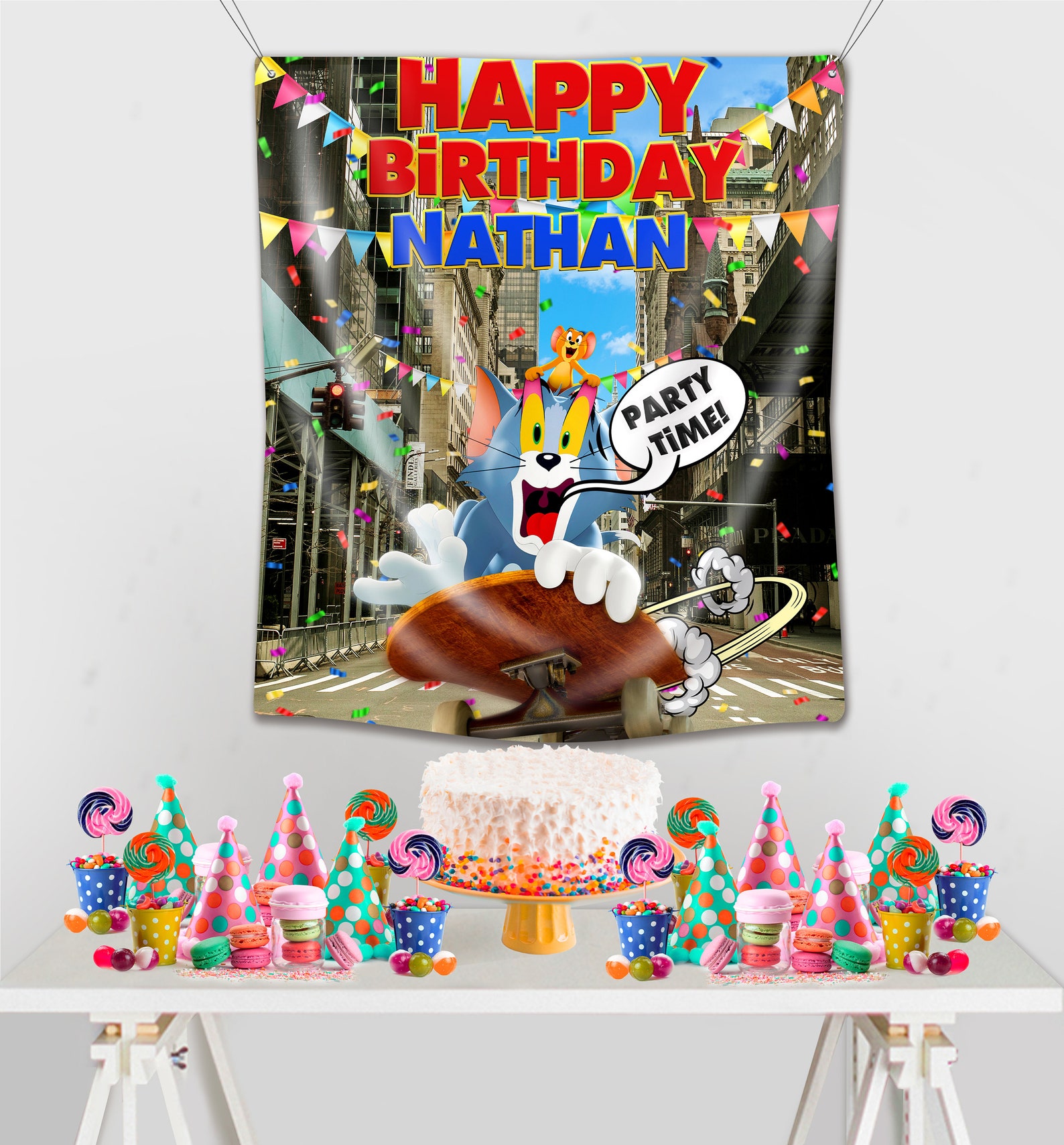 DIGITAL FILE Tom and Jerry Backdrop Tom and Jerry Banner - Etsy UK