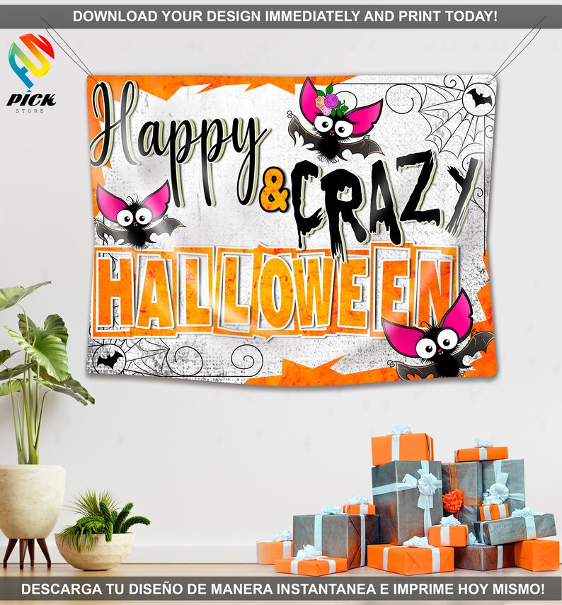 DIGITAL FILE Halloween Bats Backdrop Halloween Bats Decor - Etsy