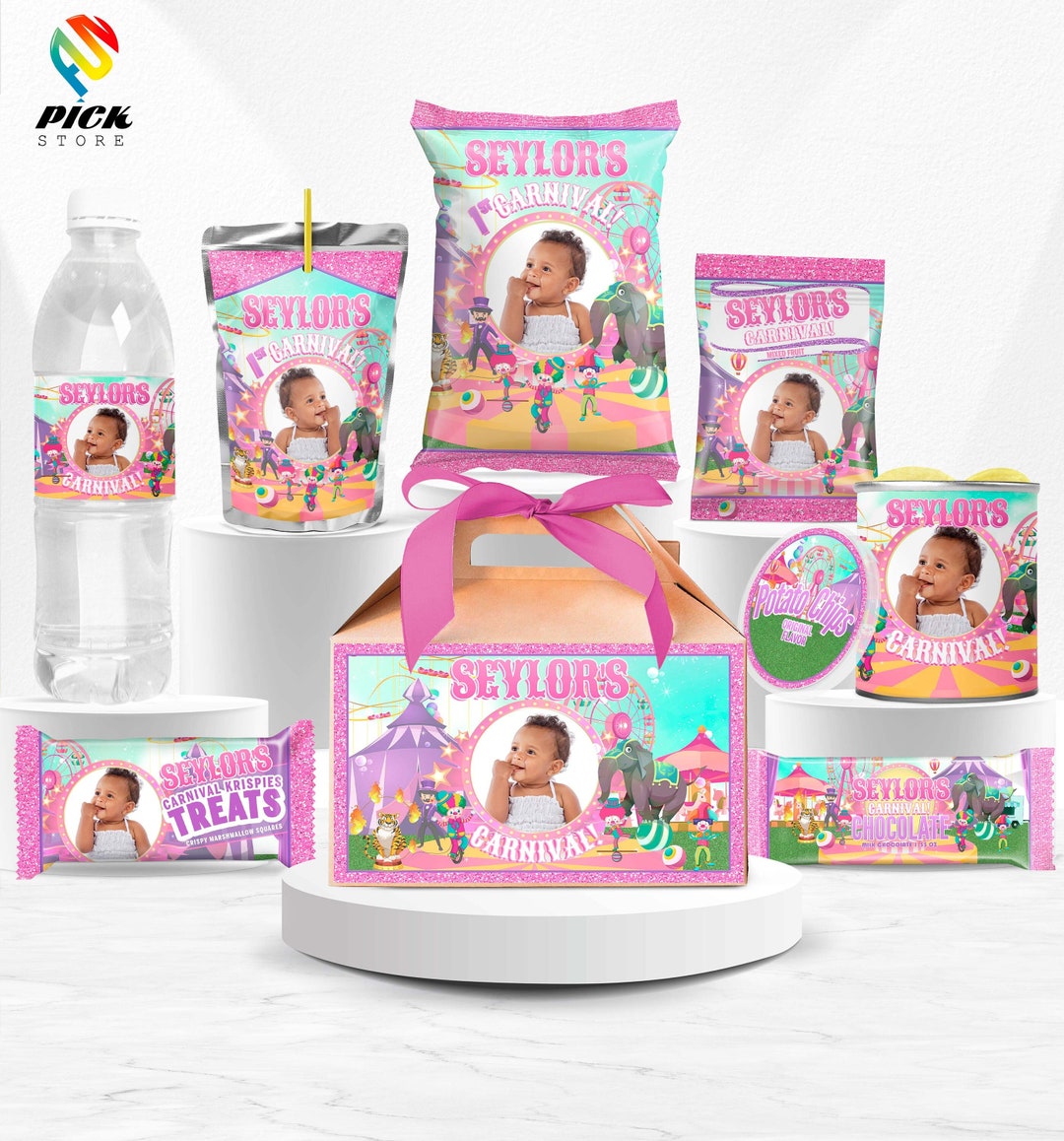 Circus Party Bundle Carnival Candy Wrapper Circus Girl Label Pink ...