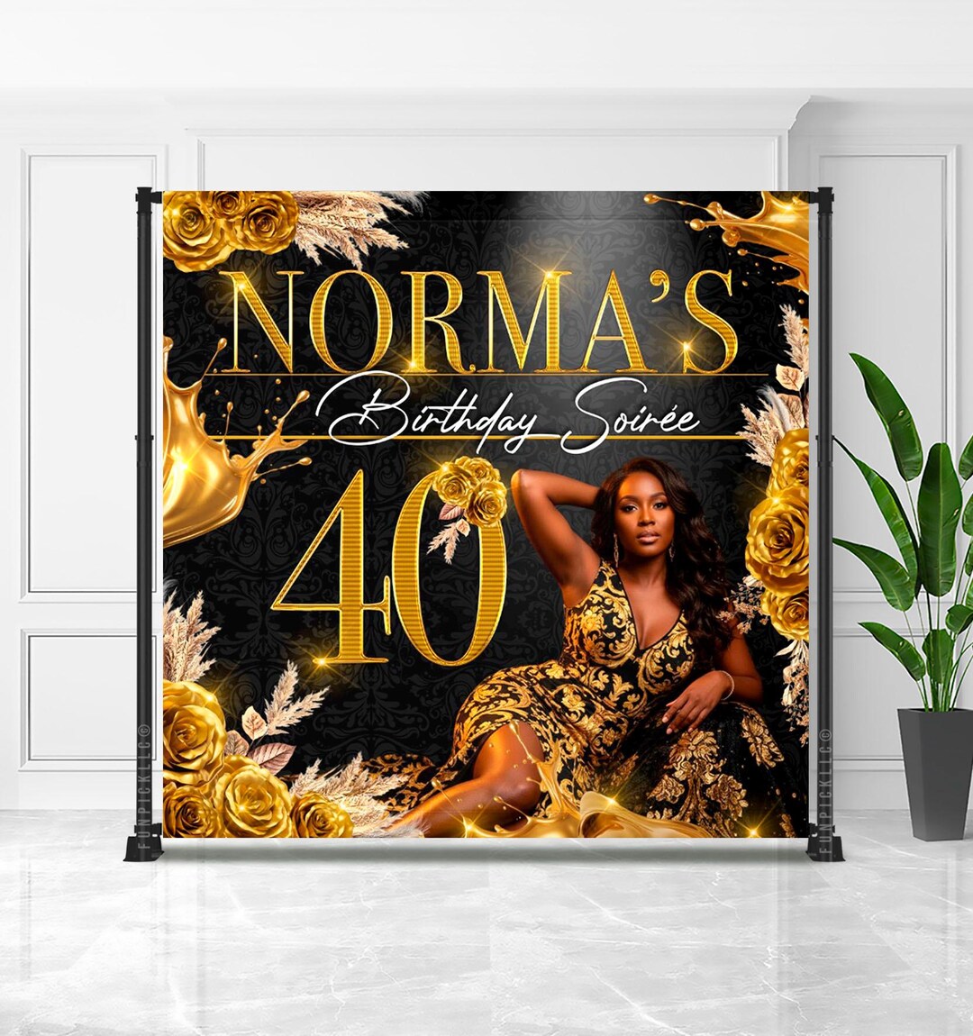 Luxury 40th Backdrop: Glam Soirée Banner (digital Download) - BW44 - Etsy