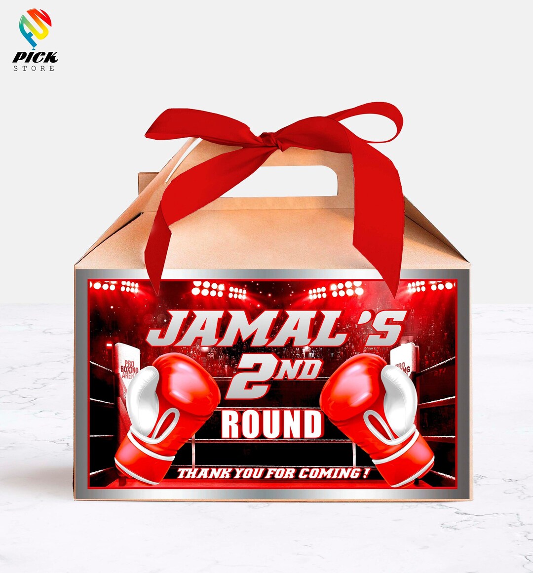 Red Ring Gable Box Label, Boxer Printable Label, Gloves Box Label ...