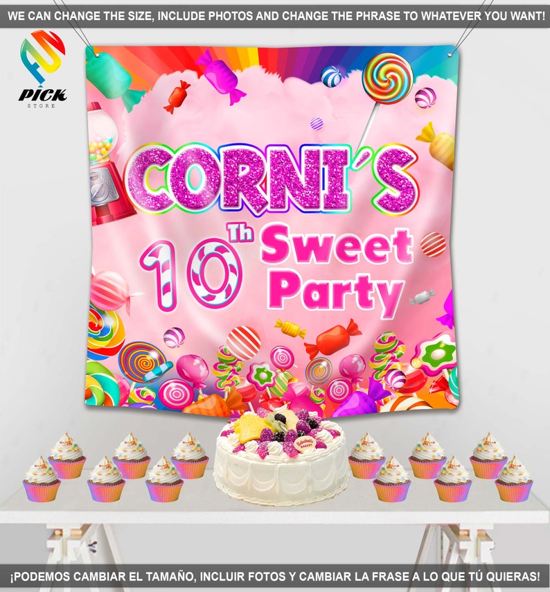 DIGITAL FILE Candyland Backdrop Candyland Banner - Etsy