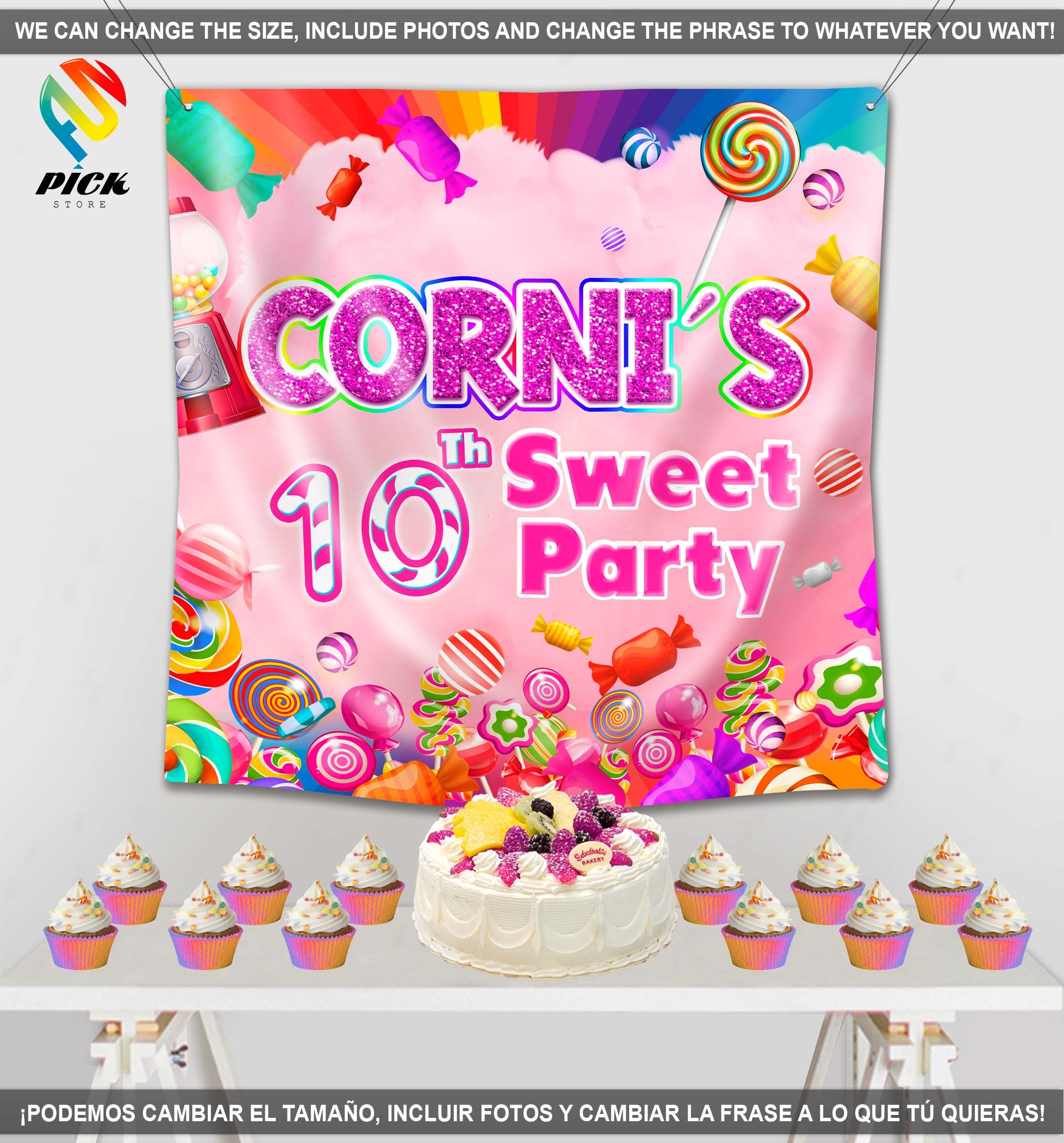 DIGITAL FILE Candyland Backdrop Candyland Banner | Etsy