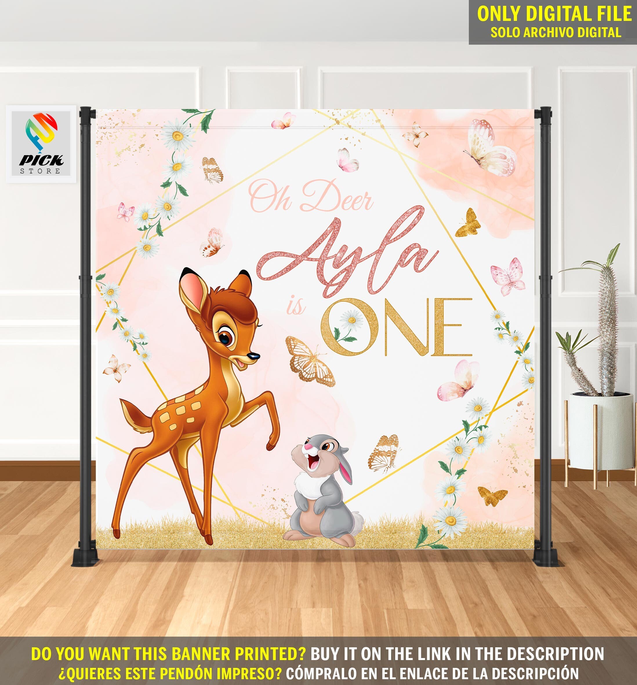 DIGITAL FILE Bambi Deer Backdrop Bambi Deer Banner Bambi - Etsy Australia