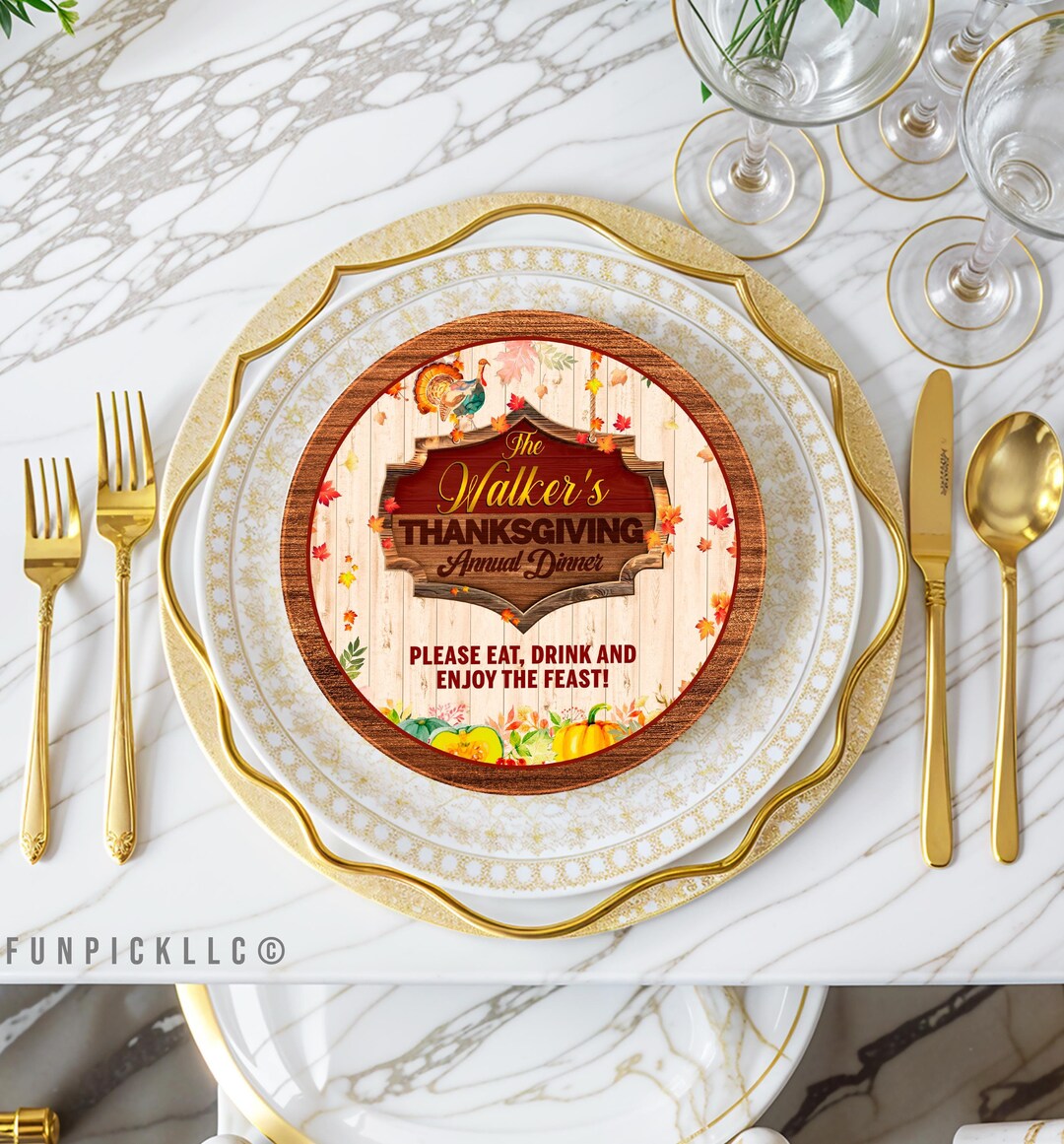 Thanksgiving Charger Plate for DIY, Gratitude Table Decor, Fall Dinner ...