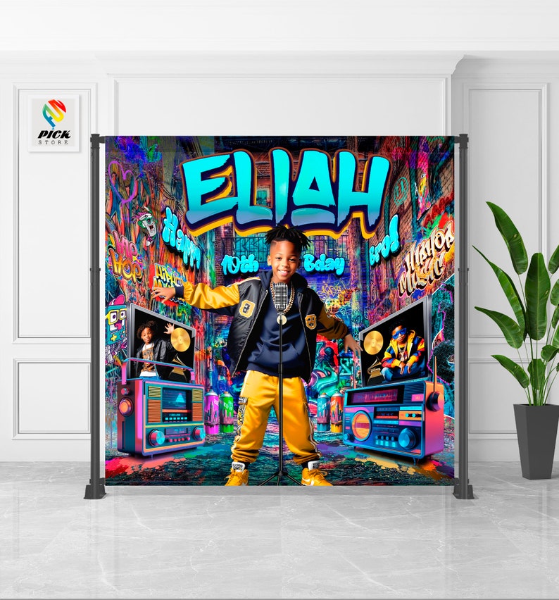 Graffiti Hip Hop Party Backdrop: Retro 90s Theme (DYI FILE) - HP04 - Etsy