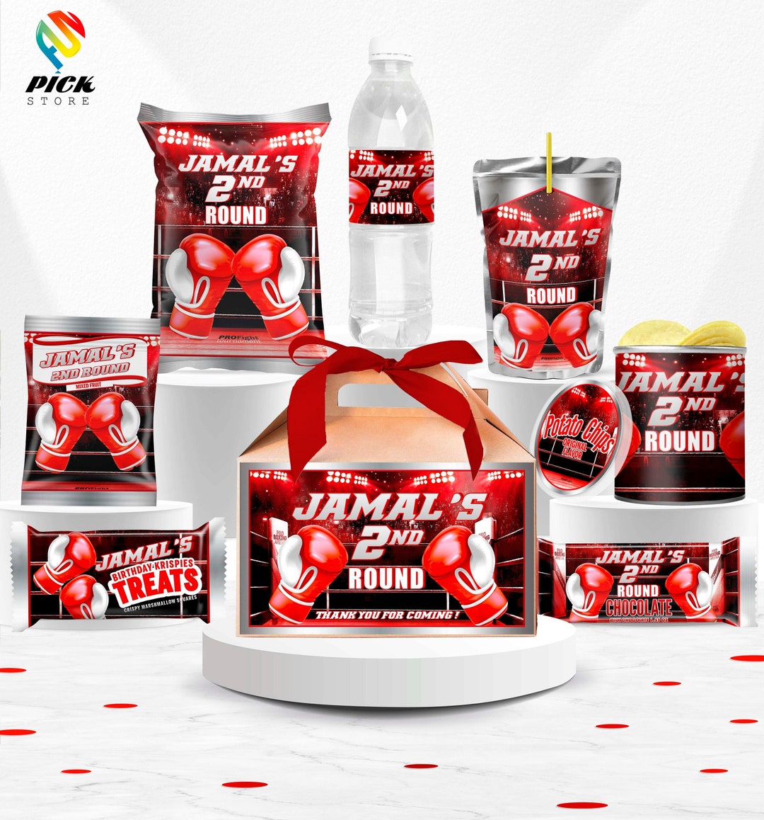 Boxing Party Bundle: DIY Red Ring Favors (DIY File) - BOX031 - Etsy