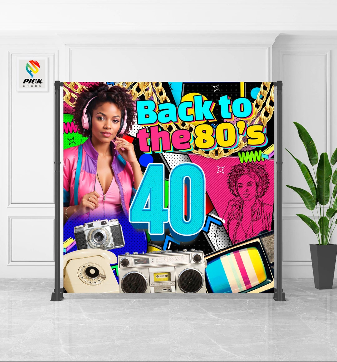 80's Retro Backdrop, 80's Memphis Banner, 80's Colorful Wall Decor ...