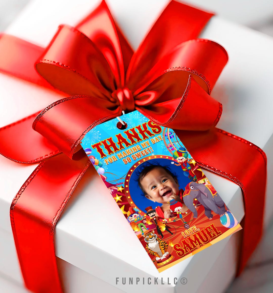 Circus Editable Tag for DIY, Clown Custom Tag, Carnival Theme, Big Top ...