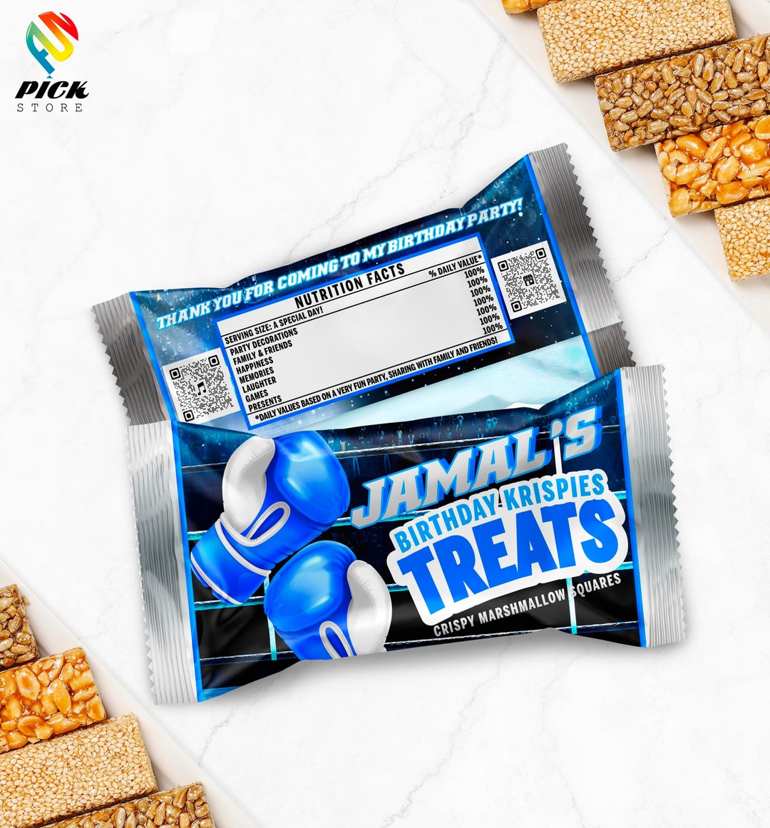 Boxing Birthday Rice Krispies Wrapper: Little Champ Candy Bar (DIY File ...