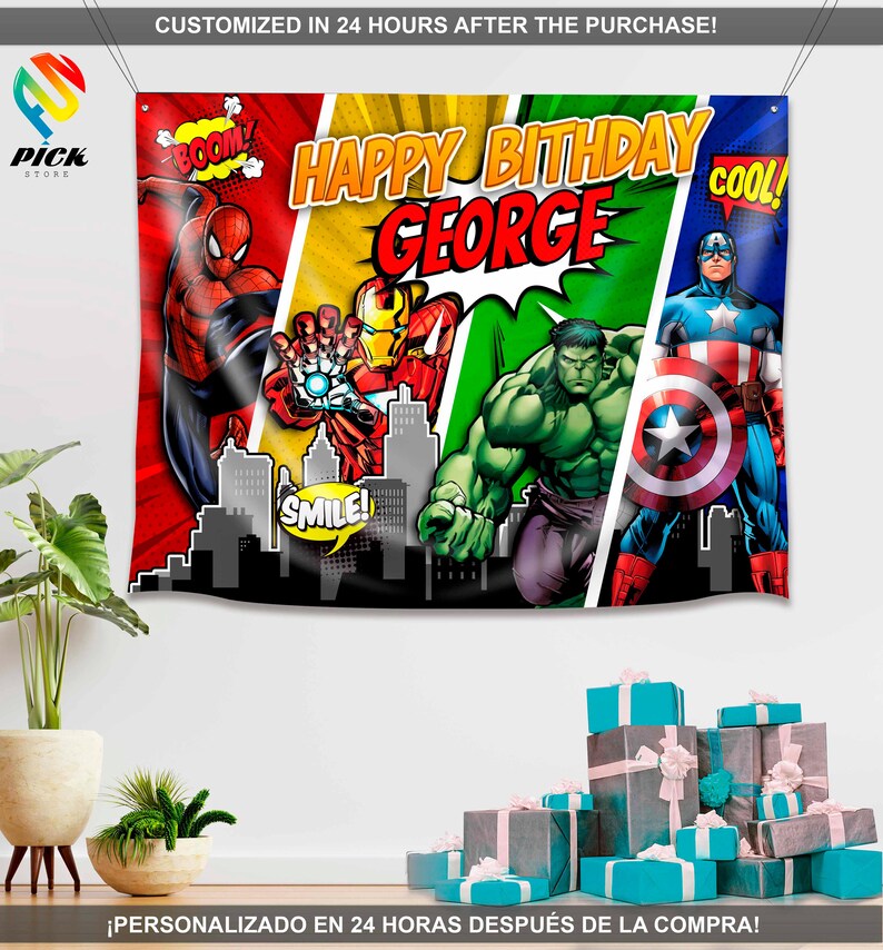 DIGITAL FILE the Avengers Backdrop the Avengers Banner | Etsy