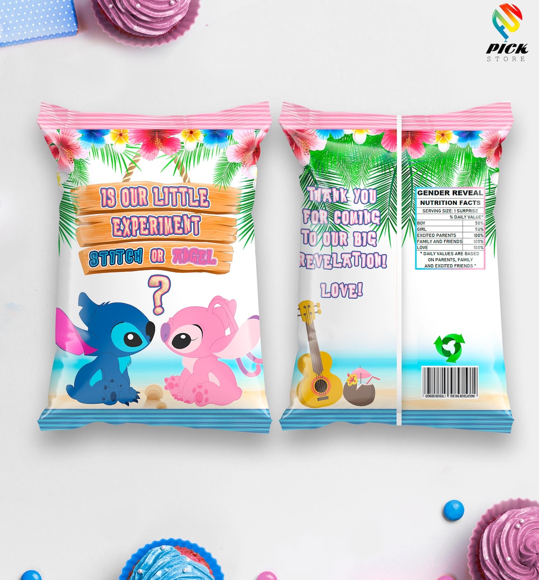 DIGITAL FILE | Stitch and Angel Chips Bag | Stitch and Angel Custom Bag ...