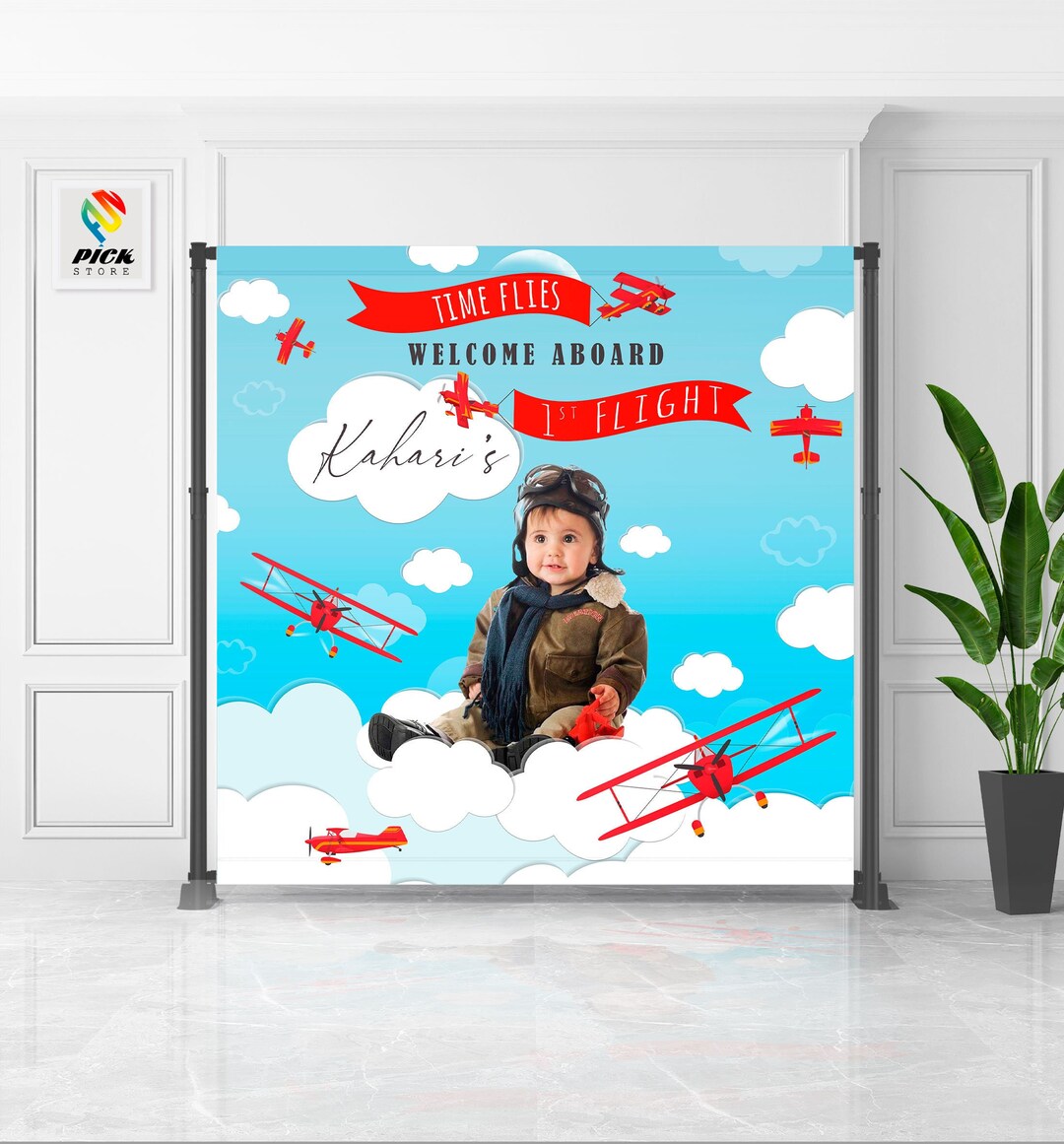 Airplane Backdrop | Airplane Banner | Pilot-themed Party Backdrop ...