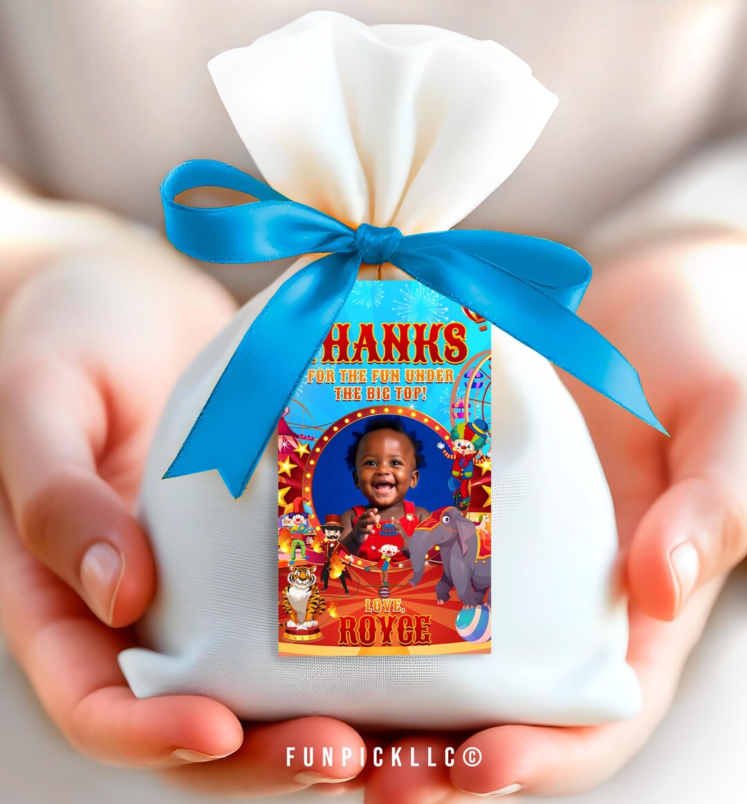 Circus Editable Tag for DIY, Clown Custom Tag, Carnival Theme, Big Top ...