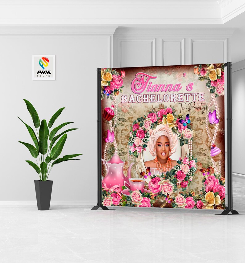 Tea Bachelorette Backdrop Butterflies Hen Party Banner - Etsy