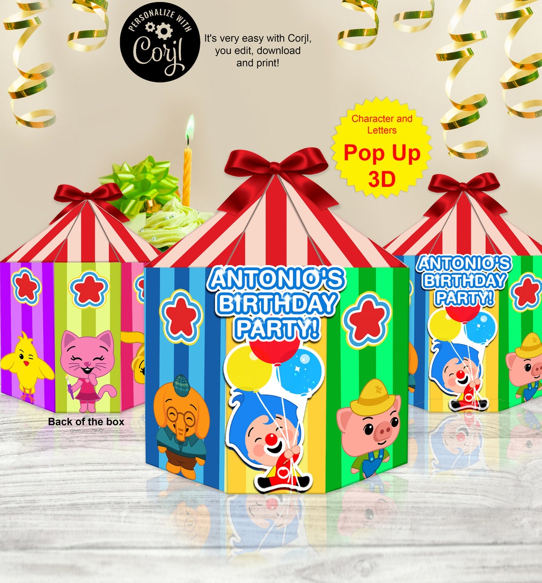 DIGITAL | Plim Plim Party Favor Box | Plim Plim Decoration | Plim Plim ...