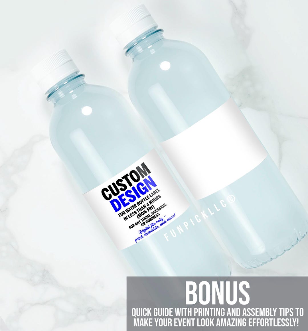Personalized Water Bottle Label Design: Custom Party Favors (only ...