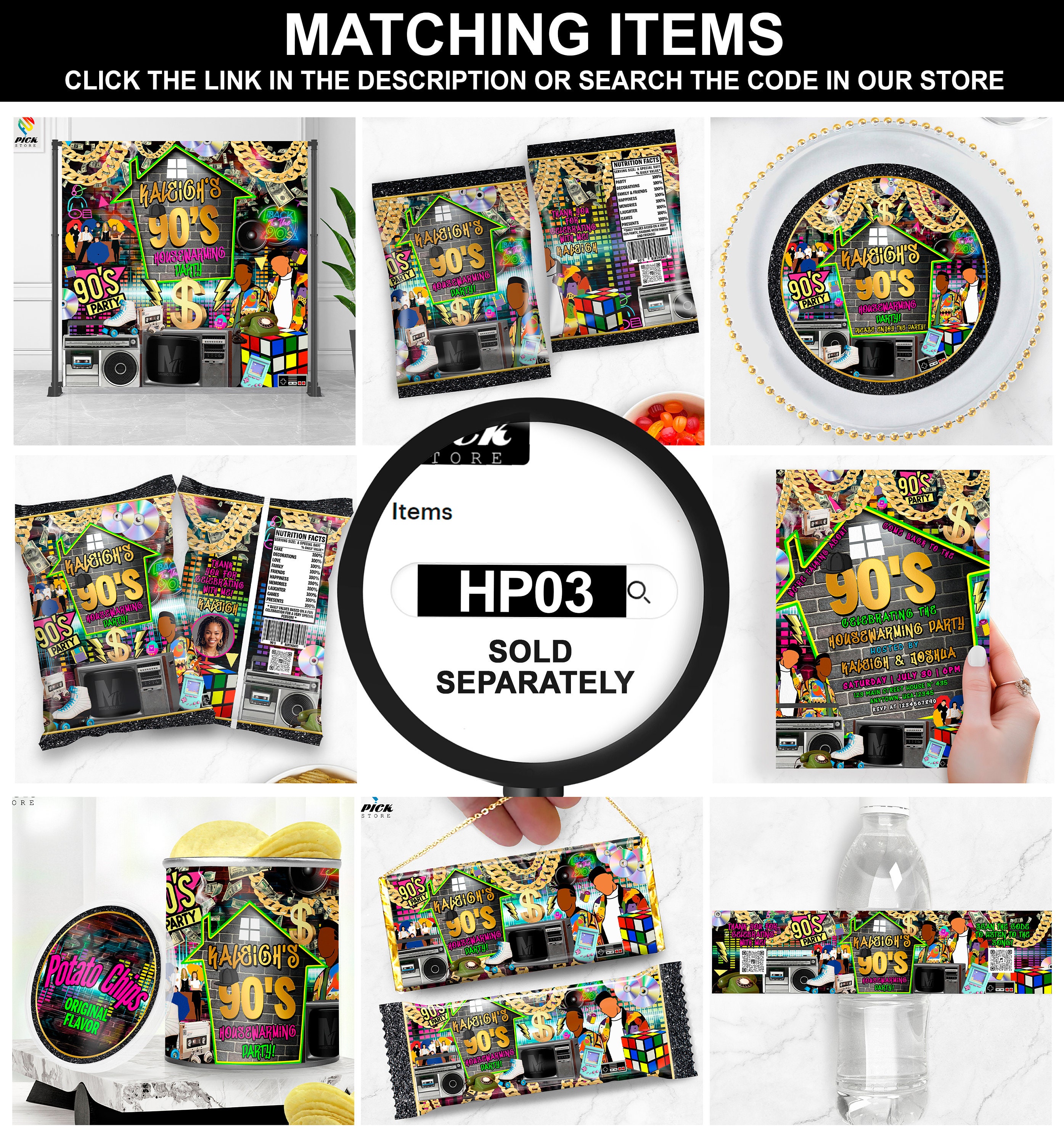 90s Theme Chip Bag Wrapper: Custom Party Favor (digital Download ...