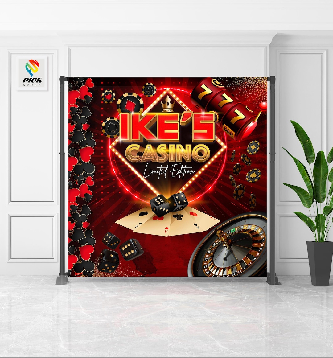 Casino Backdrop | Las Vegas Banner | Poker Party Backdrop | Gambling ...