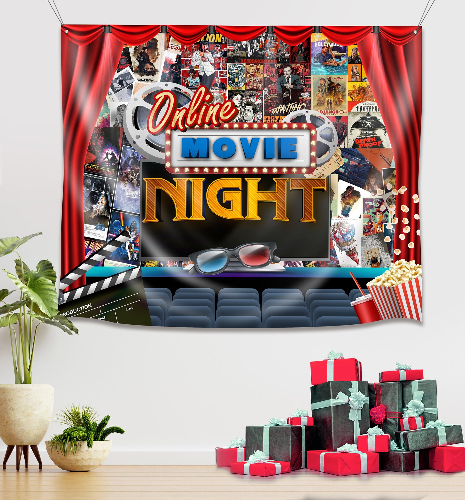 DIGITAL FILE Hollywood Movies Backdrop Movies Banner - Etsy