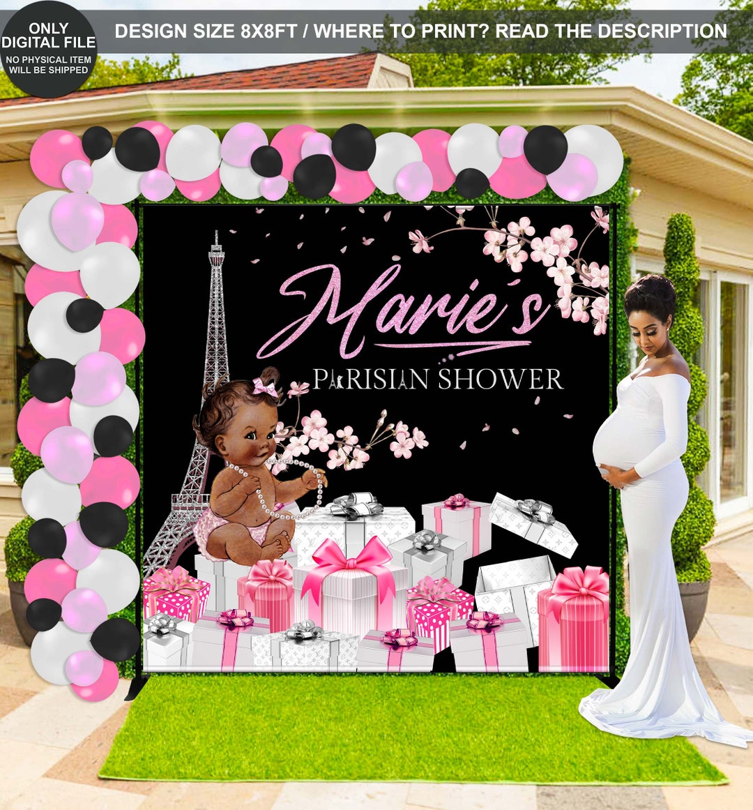 DIGITAL FILE | Paris Backdrop | Paris Banner | Paris Baby Shower ...
