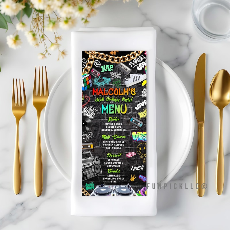 80s Dinner Party Menu - Etsy
