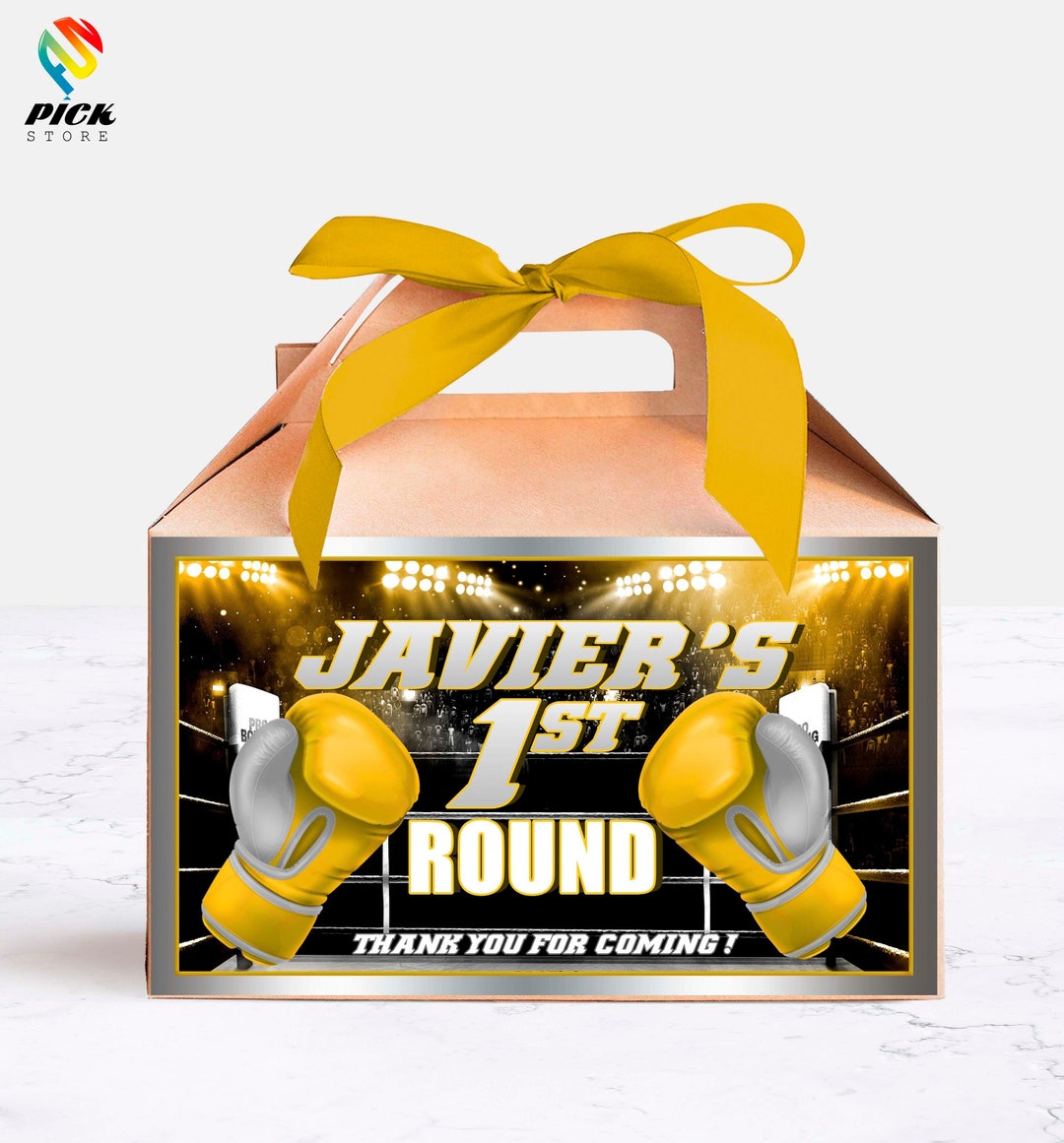 Ring Gable Box Label, Boxer Printable Label, Gloves Box Label, Round 1 ...