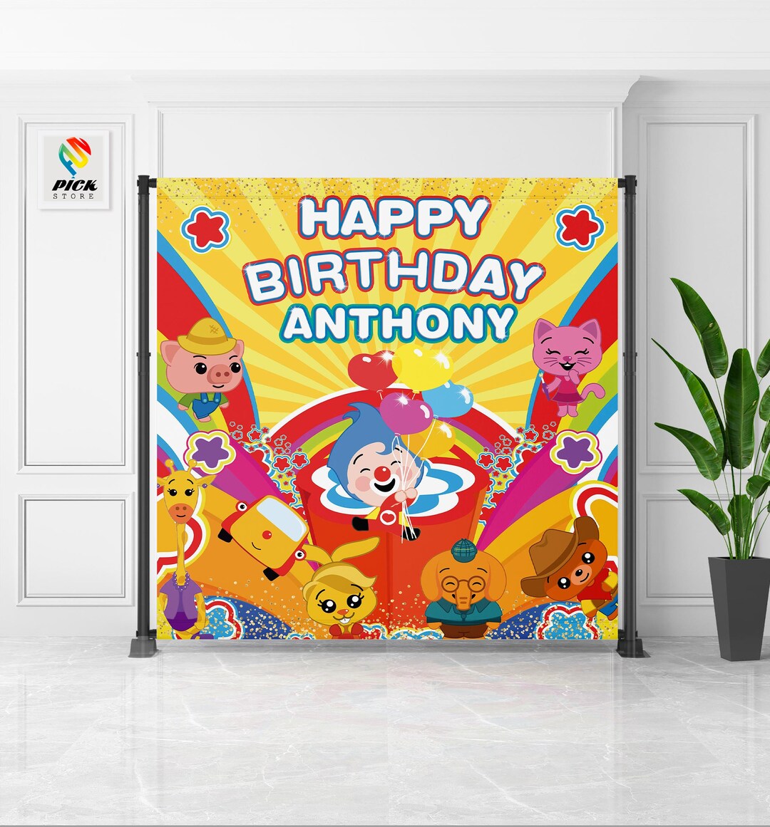 DIGITAL FILE | Clown Backdrop | Clown Banner | Cute Clown Birthday ...