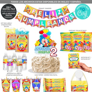 Clown Party Bundle Kit | Clown Editable Labels | Animals Printable ...