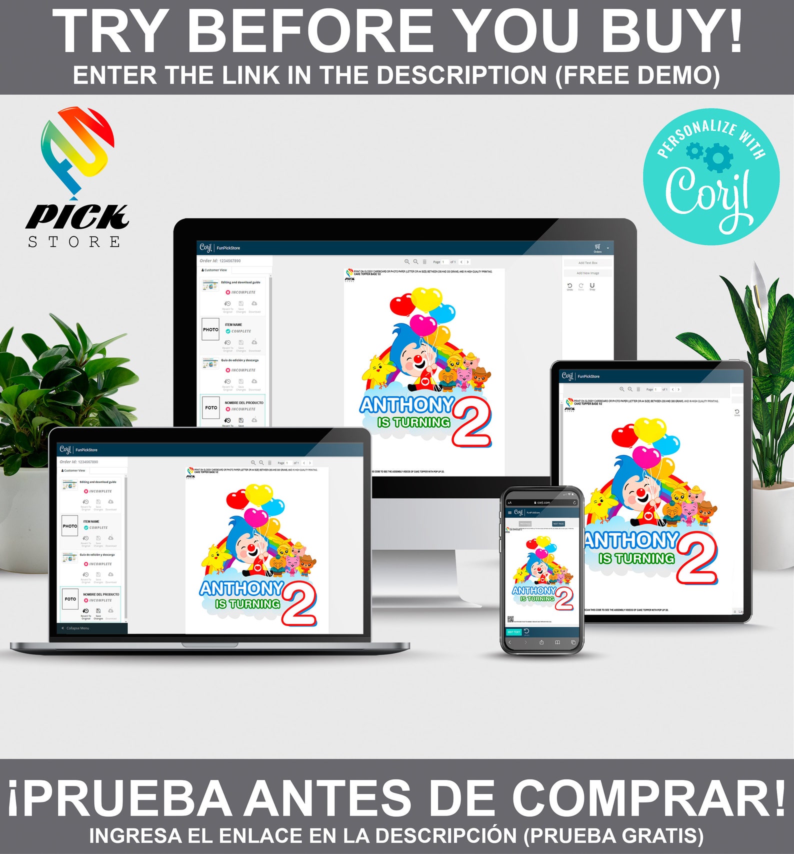 DIGITAL FILE Clown Cake Topper Clown Cake Decoration - Etsy