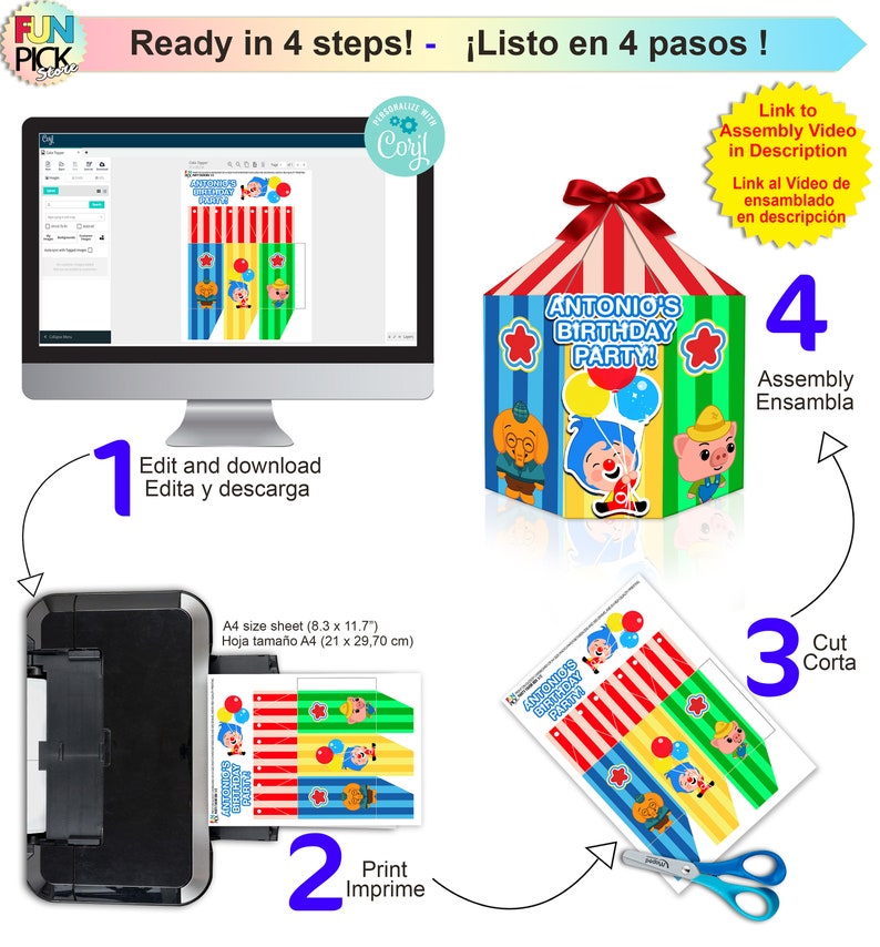 DIGITAL Plim Plim Party Favor Box Plim Plim Decoration - Etsy