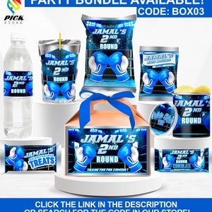 Boxing Backdrop First Round Banner Little Champ Party Boxing Ring Photo ...