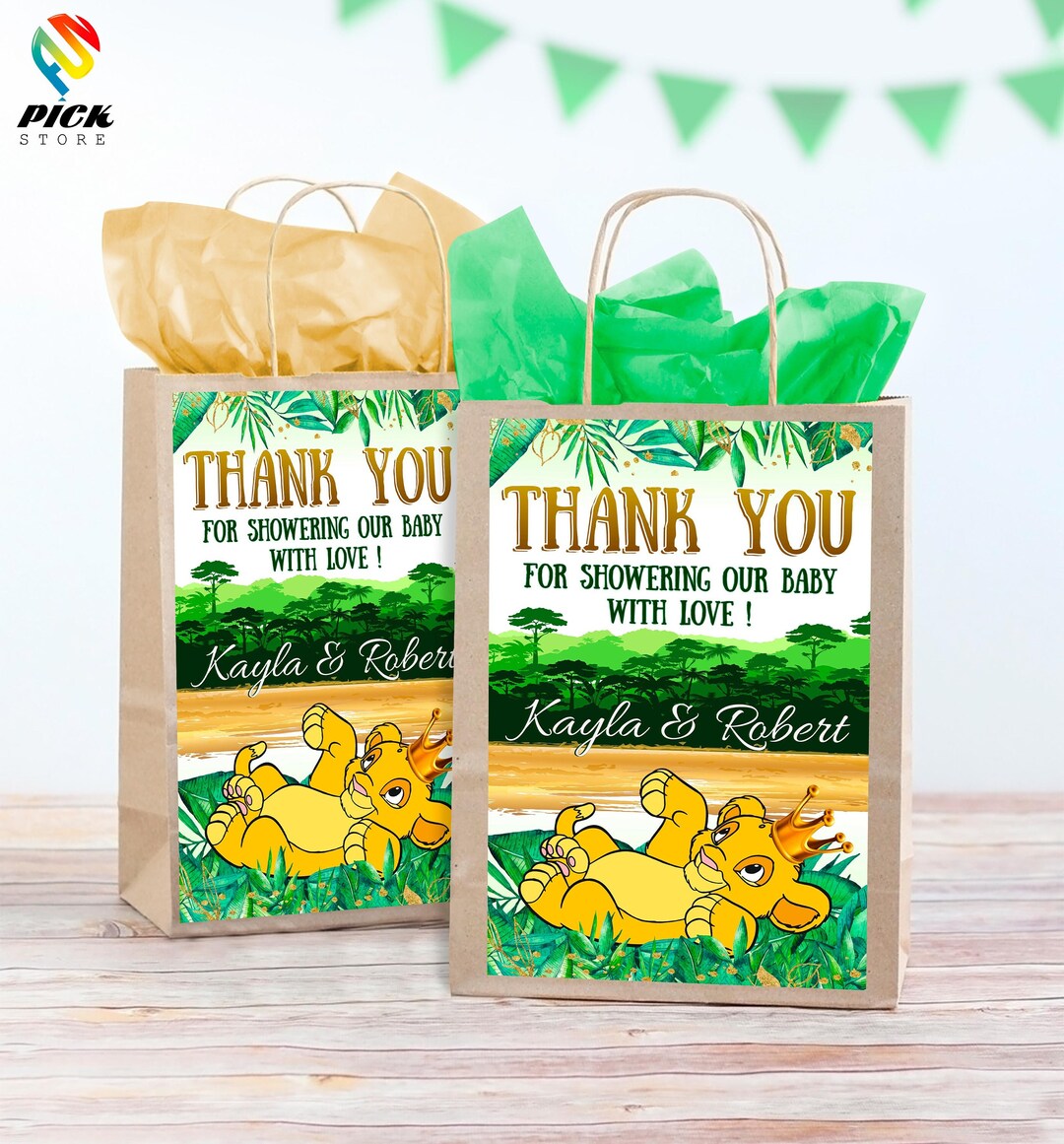 Editable Gift Bag Labels | Baby Lion Treat Bag | Little Lion Snack Bag ...